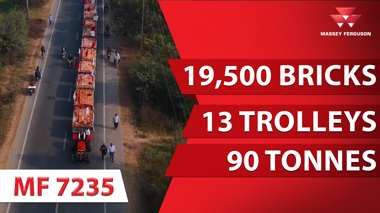 Massey Multi Trolley 19,500 Bricks Demo with MF 7235 DI | # ...