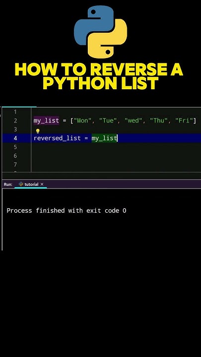 How To Reverse A Python List Pythonlearning Pythonforbeginners Python Coding Shorts Youtube 