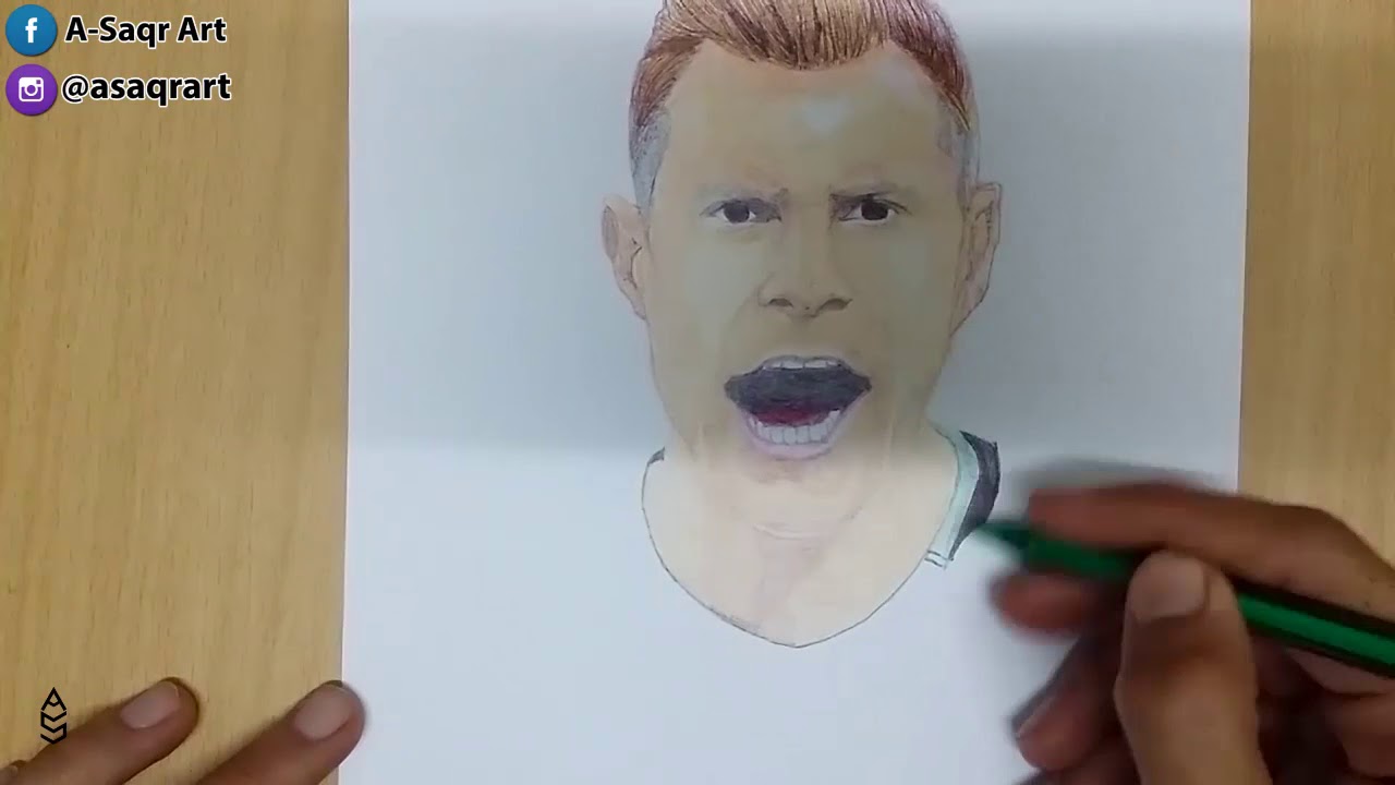 Marc ter Stegen - Amazing Pen Drawing by A-Saqr Art! - YouTube
