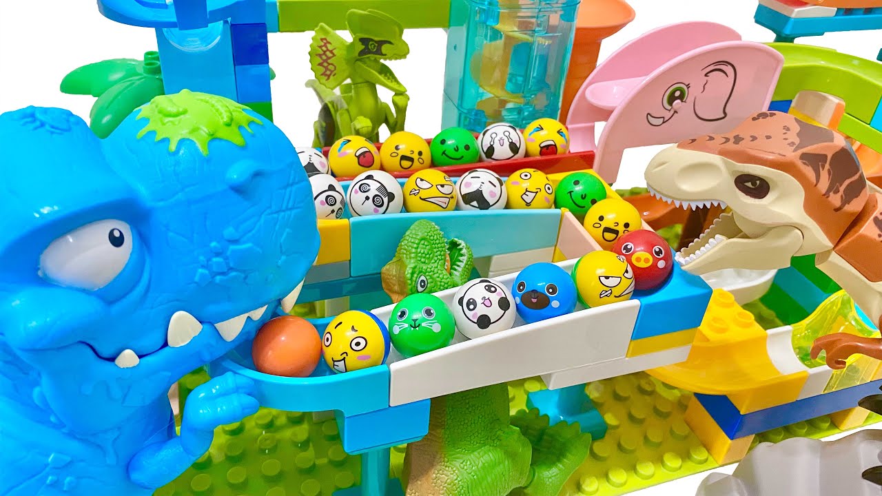 Dinosaur🦖 Satisfying Marble Track Set LEGO Rolling Ball Sculpture ...