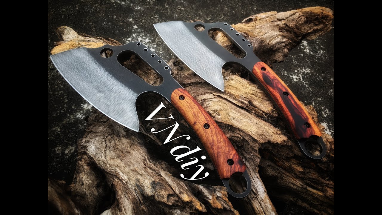 Knife making_Bushcraft axe making.(full tang axe) - YouTube