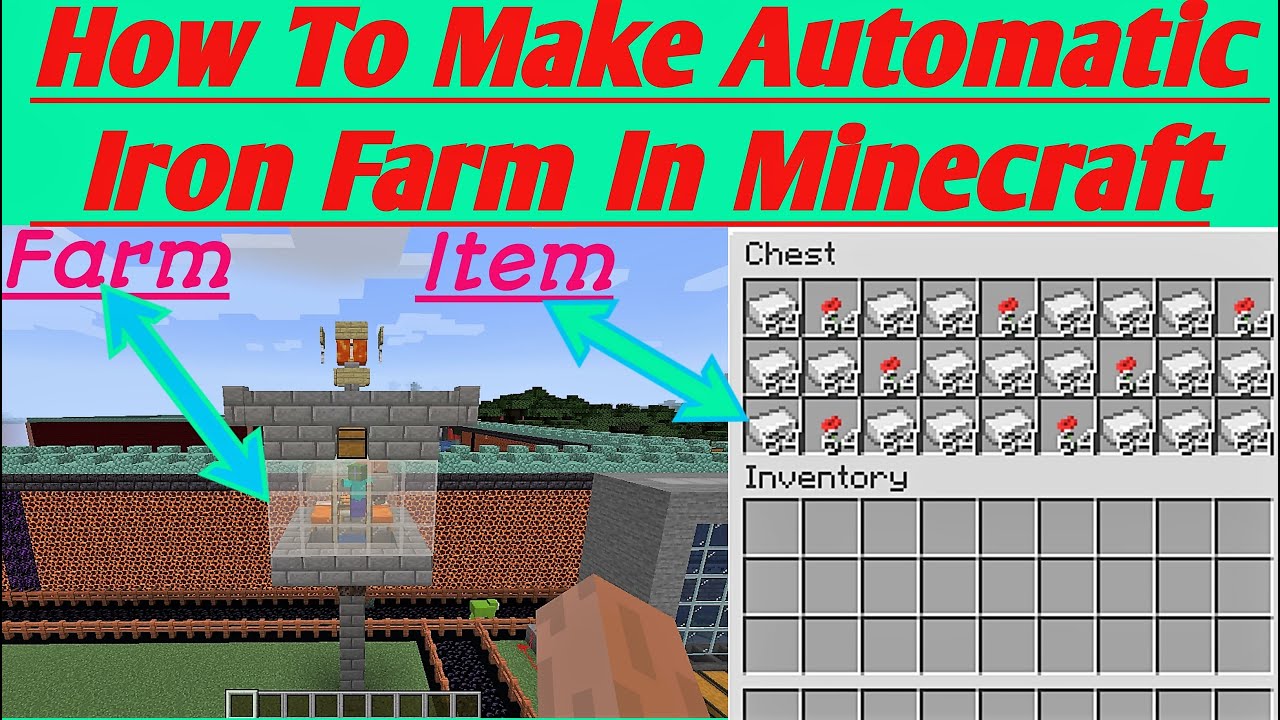How To Make Automatic Iron Farm In Minecraft. Crangy - YouTube