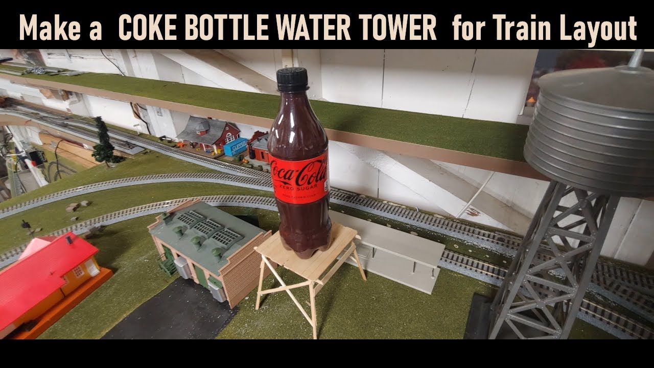 How To Make a Coke Bottle Water Tower for Model Train Layout - YouTube