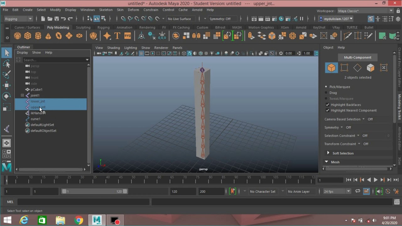 How to create stretch rigging in maya - YouTube
