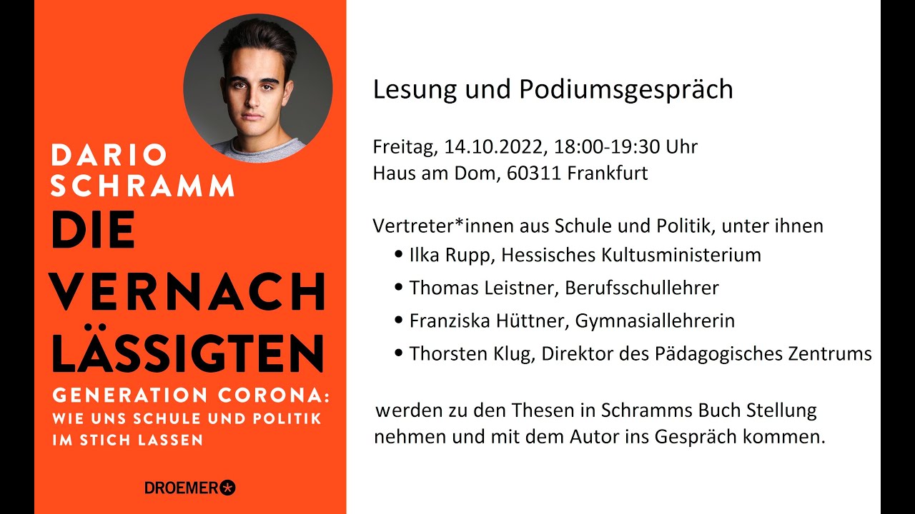 DARIO SCHRAMM Generation Corona: Wie uns Schule und Politik im Stich lassen - YouTube