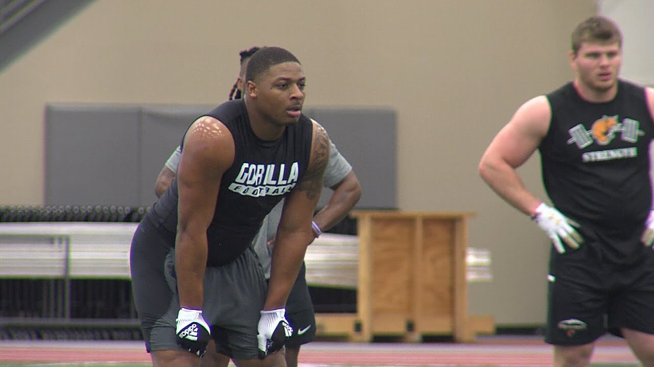 Tyler Adkins Pitt State NFL Pro Day interview - YouTube