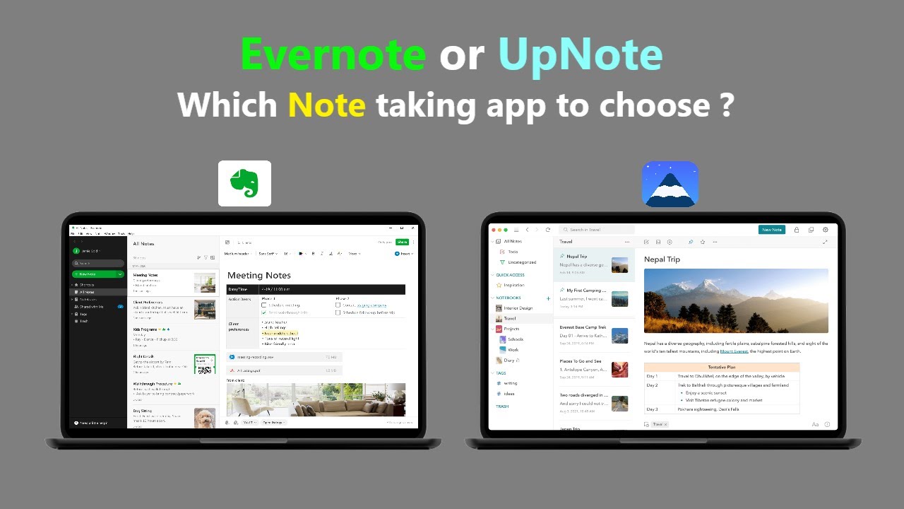Evernote or UpNote - Which Note taking app to choose ? - YouTube