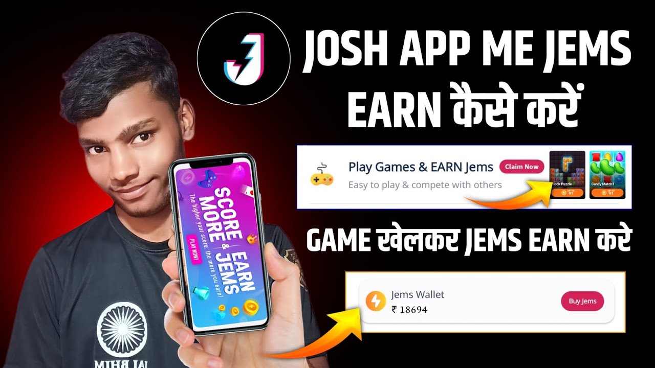Earn Jems in Josh App Game! |josh App se paise kaise kameye|@ManojDey ...