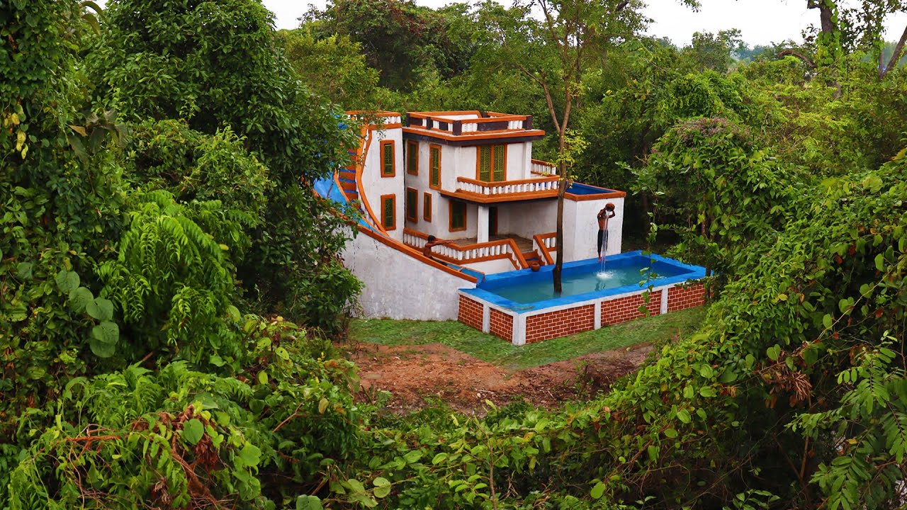 [Full Video] 99Days Build Nice-looking Villa House With Water Slide ...