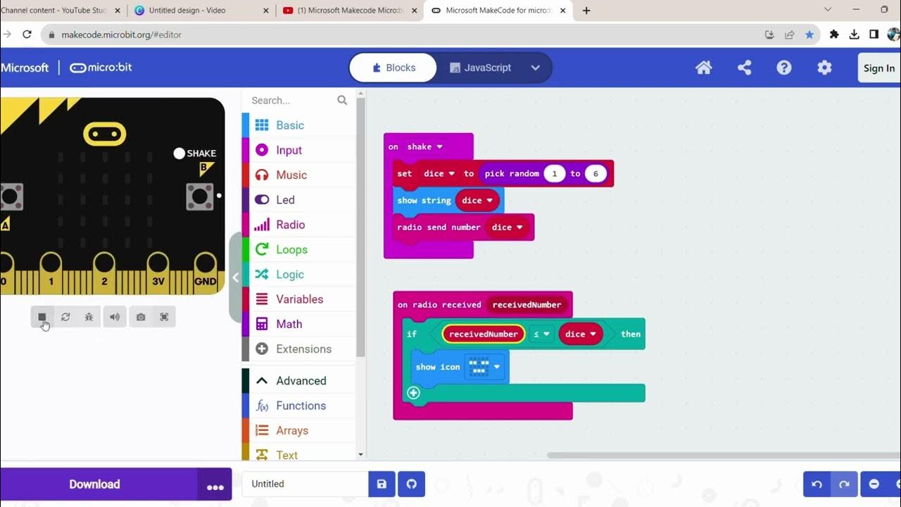 Microsoft MakeCode Micro:bit Project 30: 'Dice Roll' Created by ...