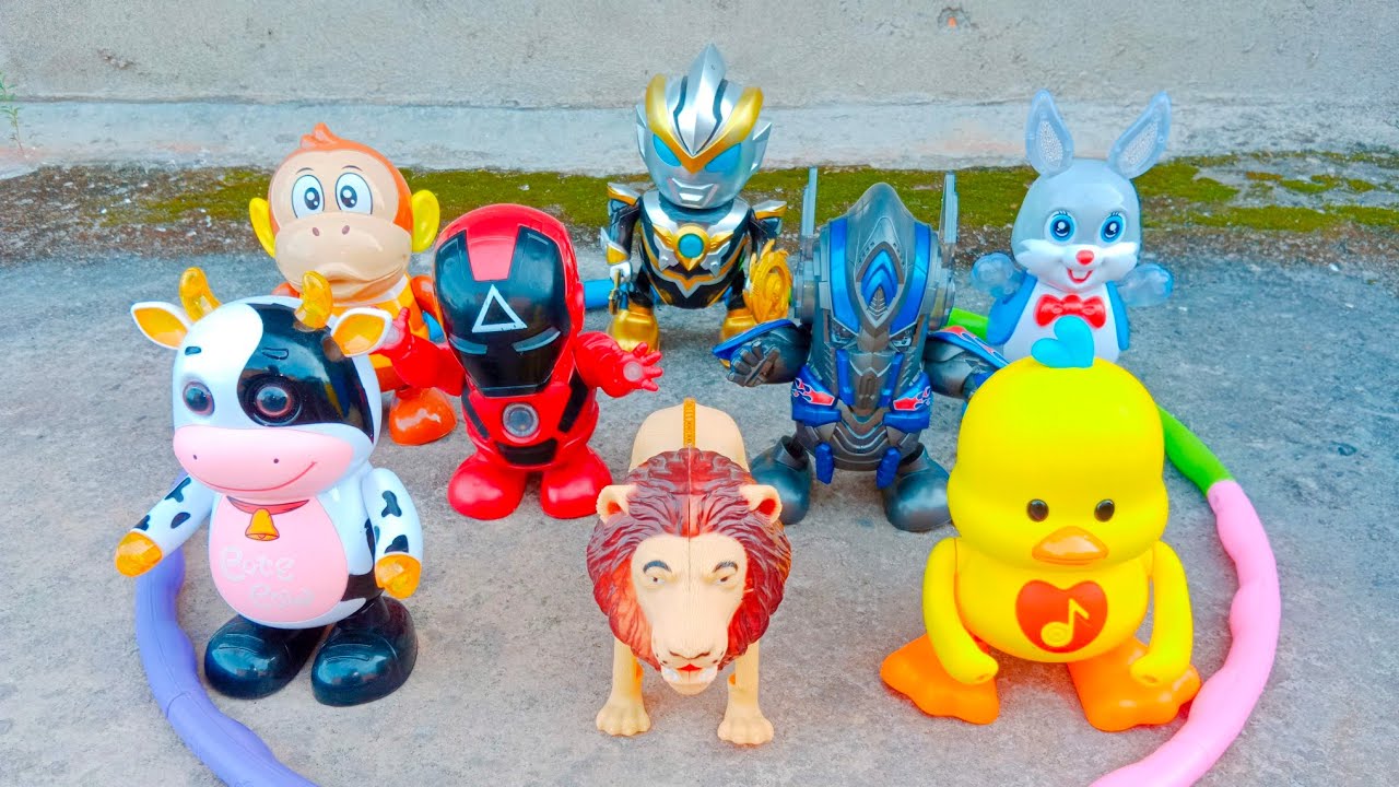 Menemukan Mainan Robot Dance Joget sapi, bebek, kelinci, monyet ...