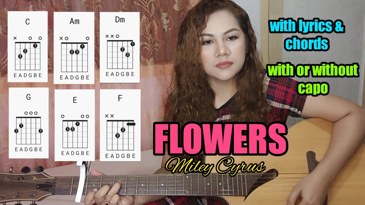 Flowers by Miley Cyrus Super Easy Guitar Tutorial with Lyrics and ...