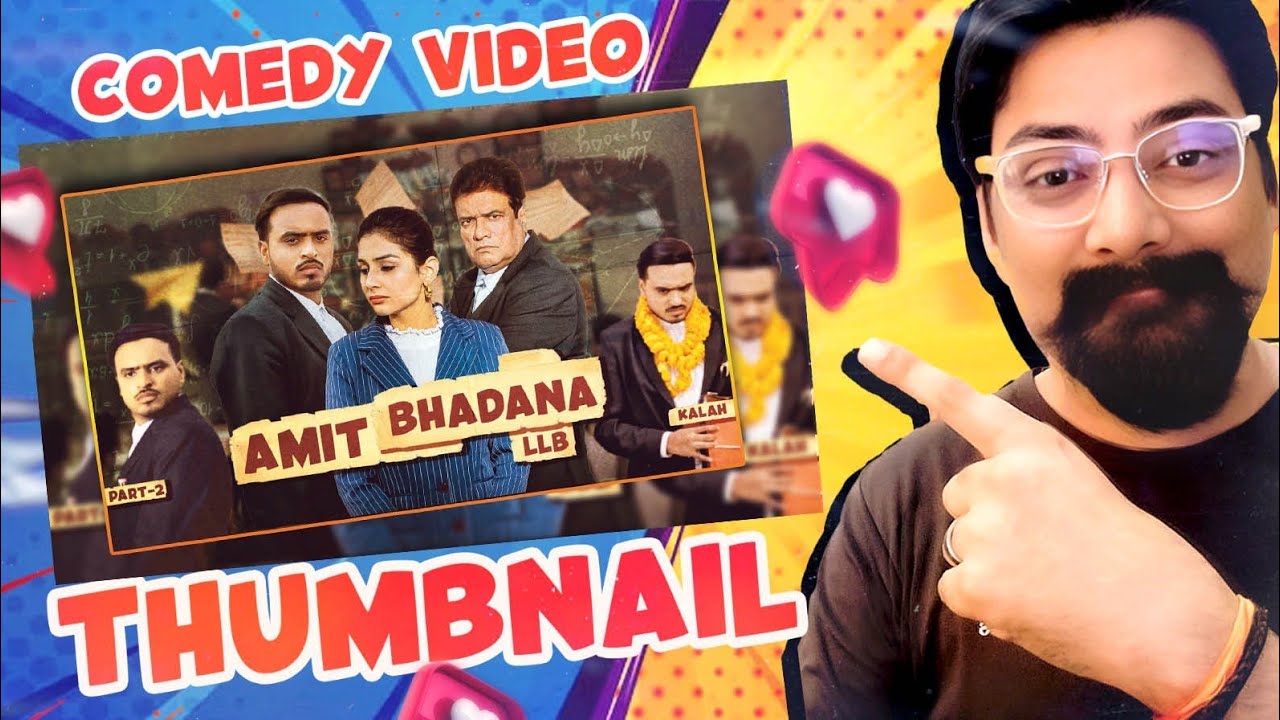 Comedy Video Thumbnail Design Like @AmitBhadana || Photoshop Tutorial ...