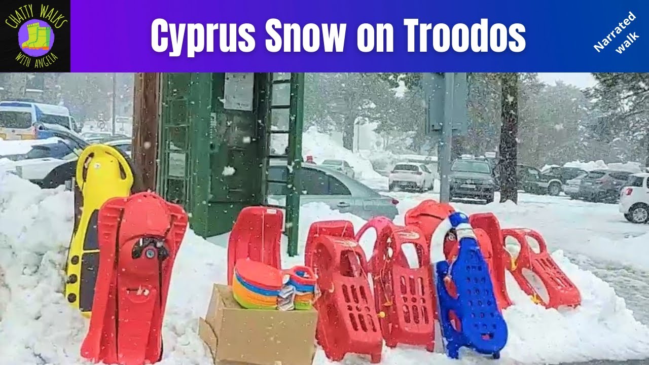 Cyprus snow: Troodos Mountains walk in the snow in Cyprus, narrated ...