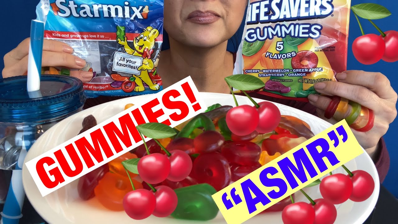 ASMR EATING GUMMIES (NO TALKING) LIFE SAVERS GUMMIES | HARIBO STARMIX ...
