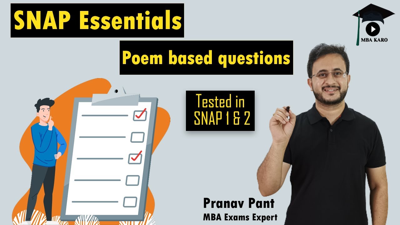 SNAP Essentials - Poem Based Questions | Asked in SNAP 2022 | MBA Karo ...