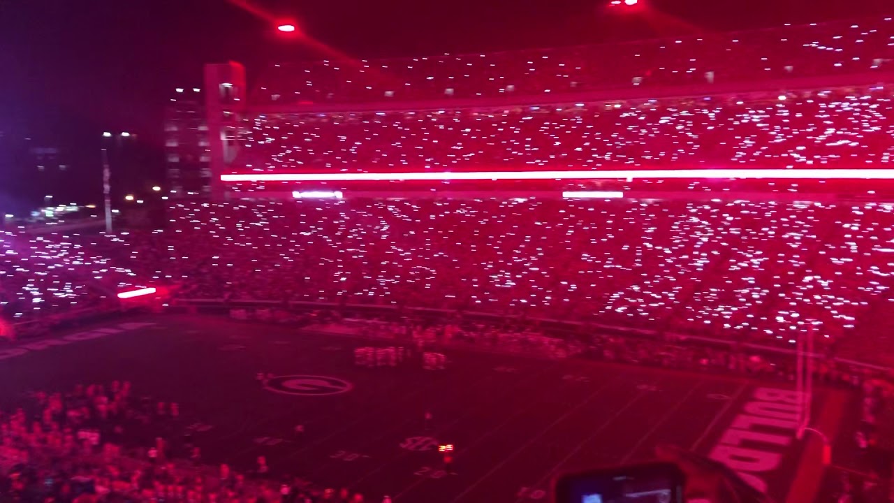 Red Lights Entering 4th Quarter At Sanford Stadium (9-21-19) - YouTube