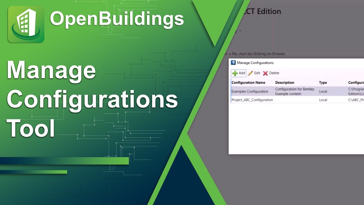 OpenBuildings Designer Update 10 - Manage Configurations Tool - YouTube