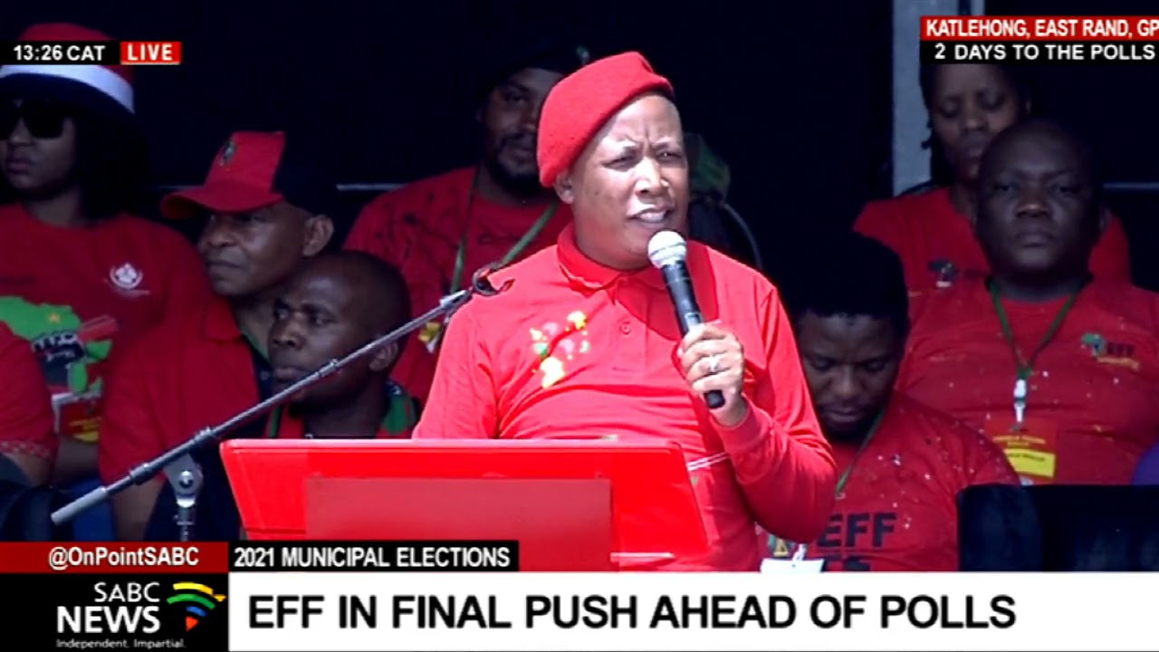LGE 2021 I EEF leader Julius Malema addresses party's final rally - YouTube