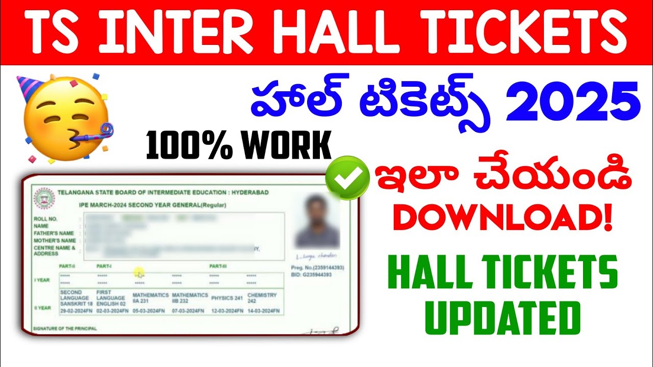 Finally Download TS Inter Hall tickets 2025 | How to download Telangana ...