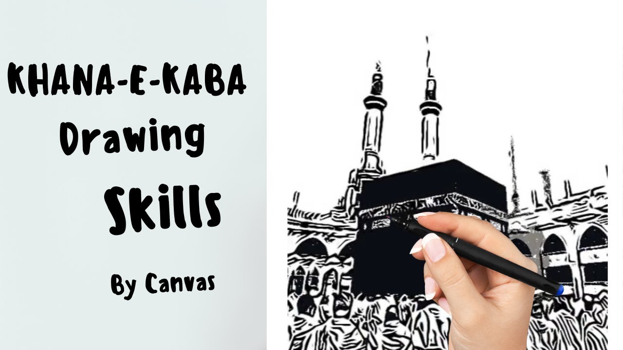 Kaaba Drawing tutorial | Kaaba Art | Khana Kaba - YouTube