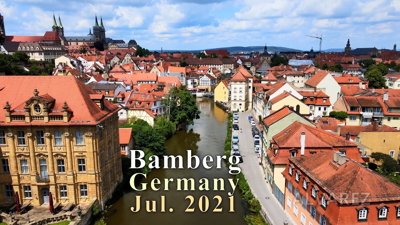 4K Bird's view of the beautiful city of Bamberg, in Germany - YouTube