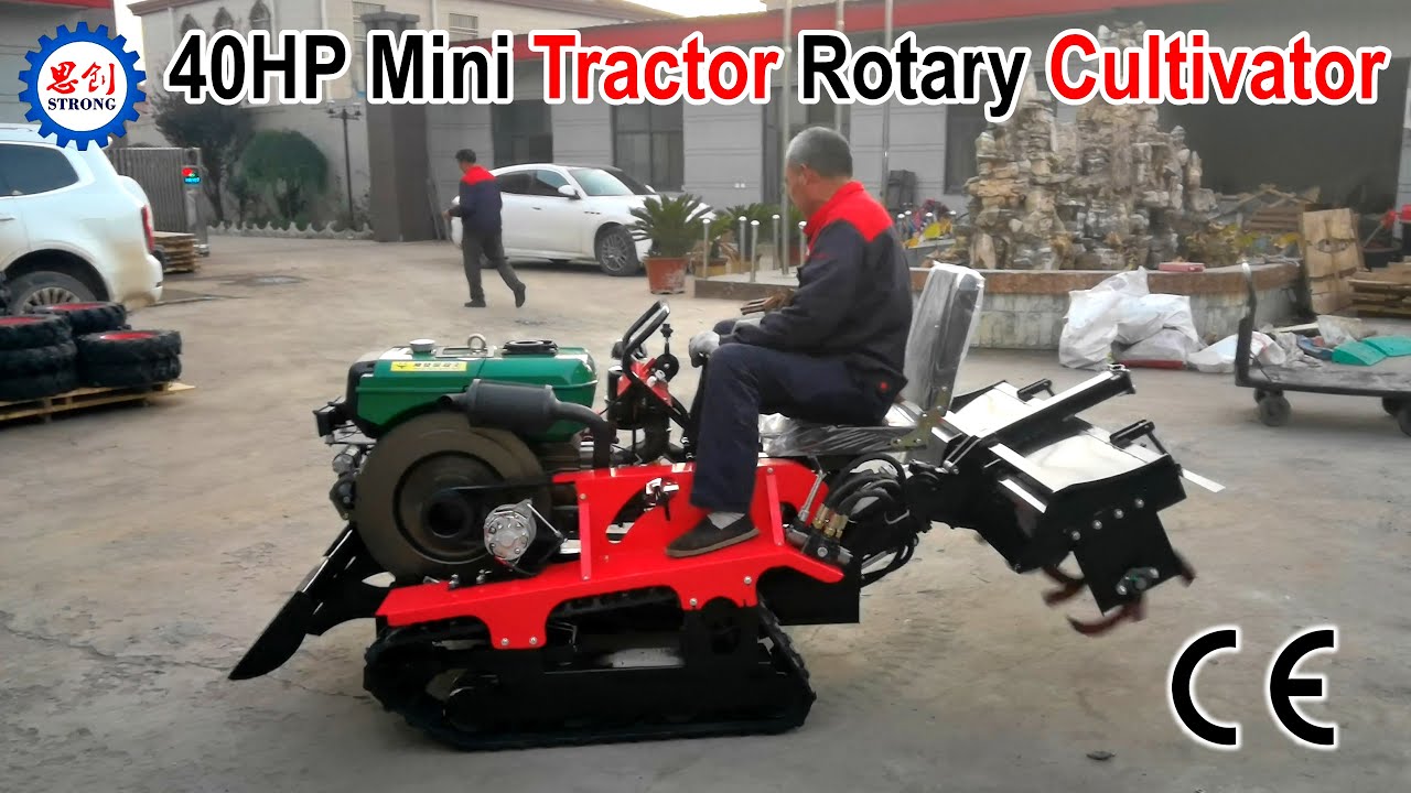 40HP Single Cylinder Mini Tractor Equipped with Rotary Tiller for Sale ...