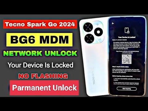 Tecno Spark Go 2024 (BG6) Mdm Lock Remove / Your Device Is Locked ...
