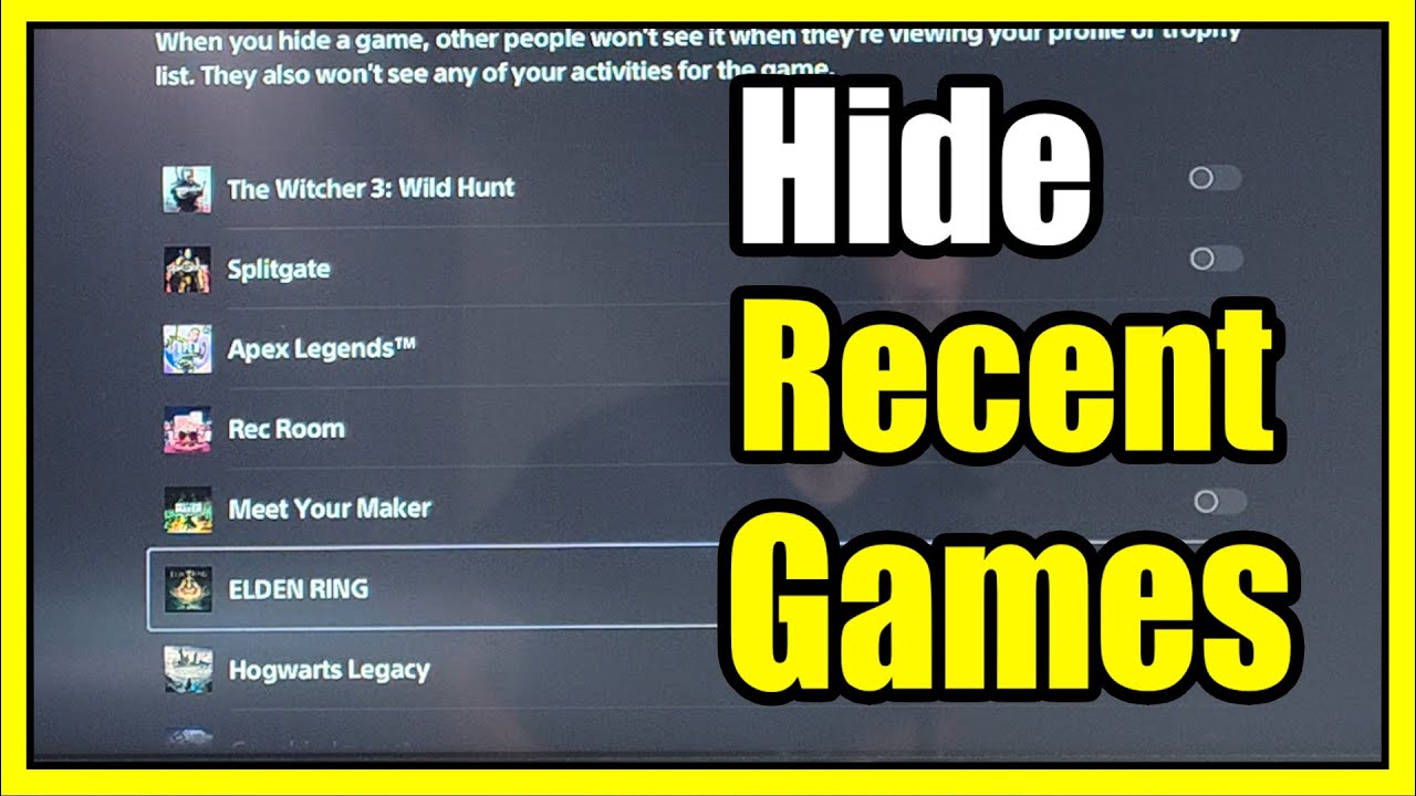 How to Hide Recent Played Games & Trophies on PS5 Console (Fast ...