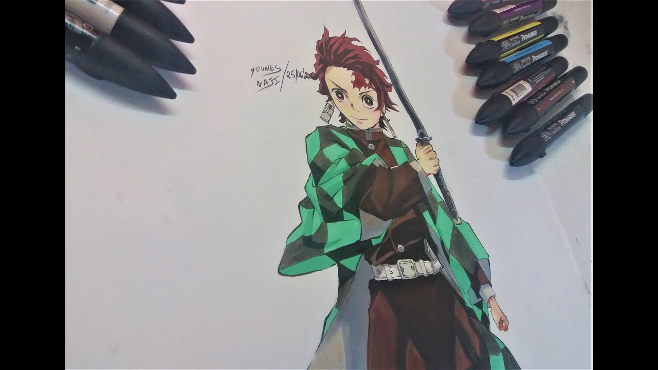 Drawing KAMADO TANJIROU [Kimetsu No Yaiba] - Speed Drawing - YouTube