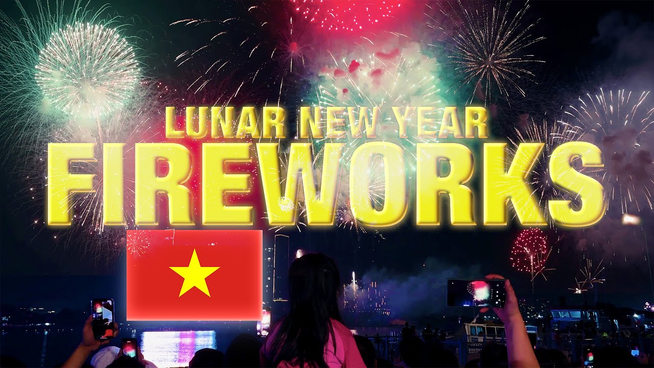 🎆 Lunar New Year Tet Fireworks Ho Chi Minh Vietnam (PHÔ ĐI BỘ NGUYỄN ...