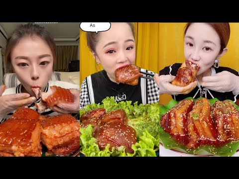 Spicy Soft Pork Belly Eating Mukbang Fatty Pork Belly Eating Asmr Pork Eating Challenge