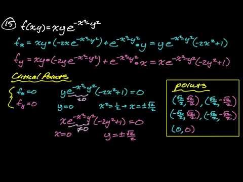 Find and Classify Critical Points of f(x,y) || Multivariable Calculus (Assignment 3, pt 2) - YouTube