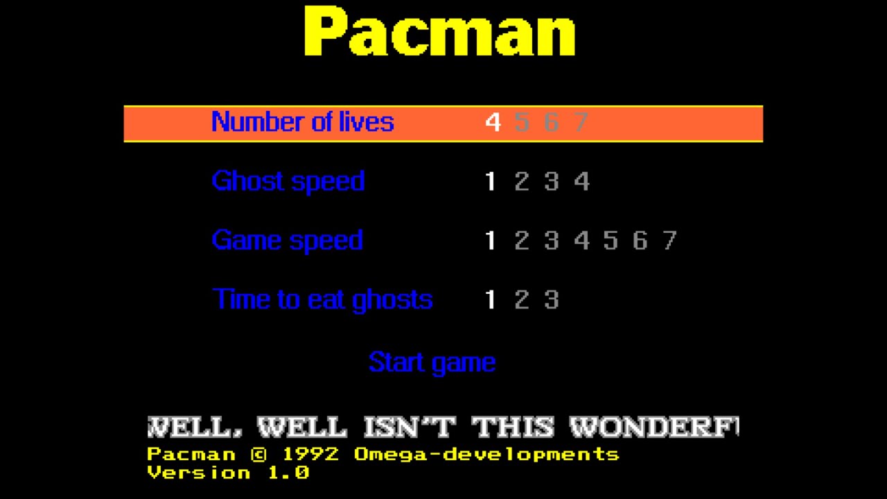 Pacman (1992) from Omega-Developments on the Amiga - 1st play until I ...