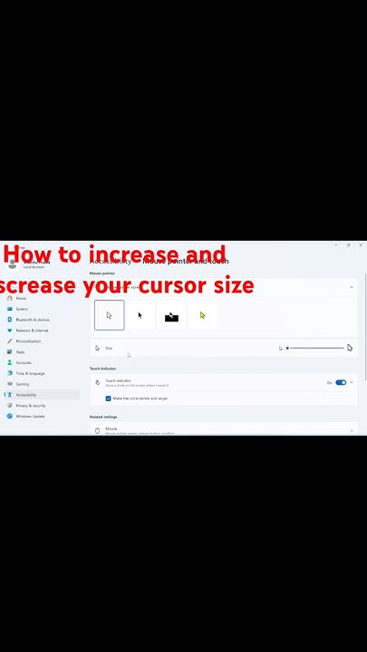 How to increase and decrease cursor size on pc - YouTube