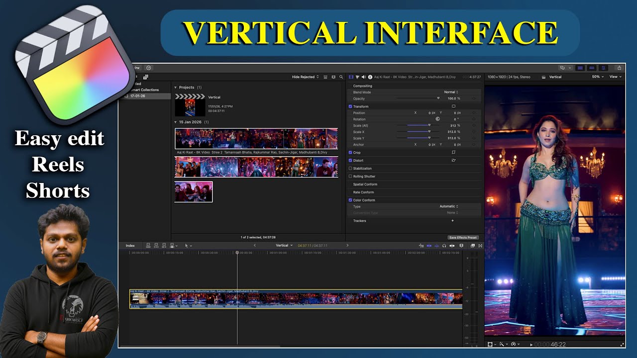 How to change Final cut pro FCP layout for editing reels. vertical ...