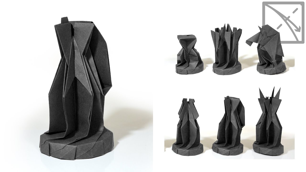 Origami Queen (chess) Tutorial with Diagrams - YouTube
