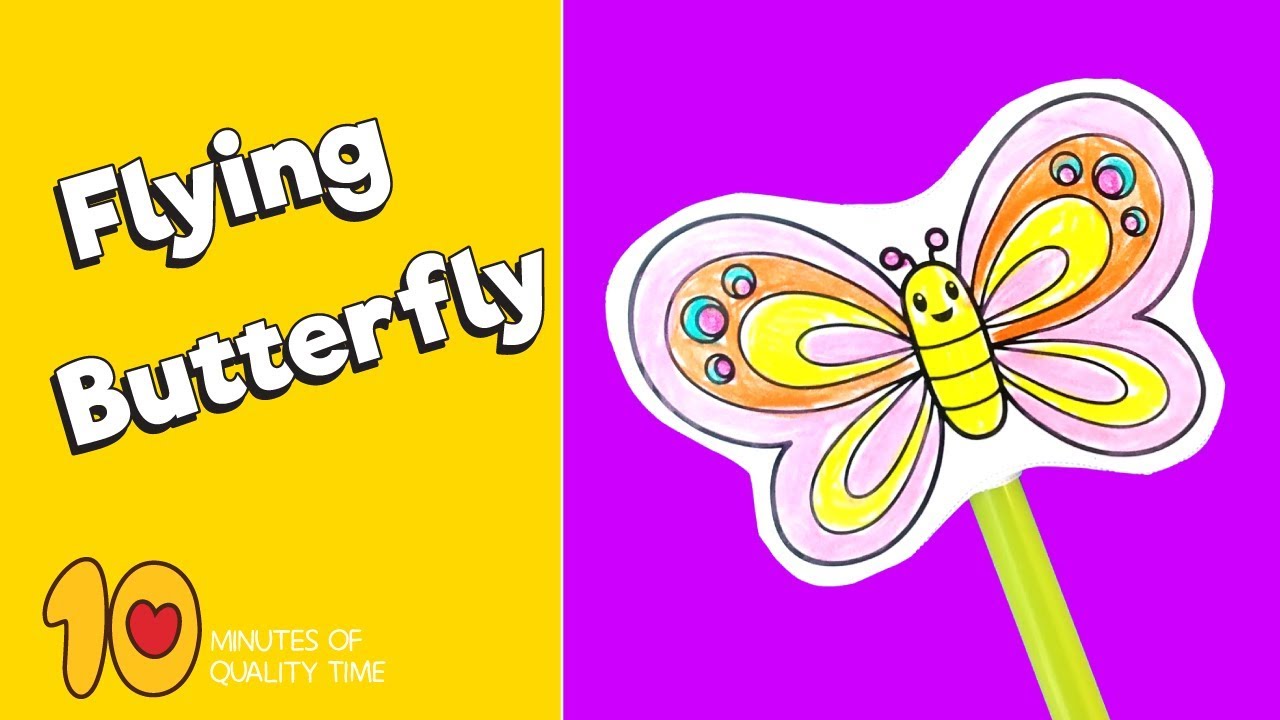 Flying Butterfly Straw Craft - YouTube
