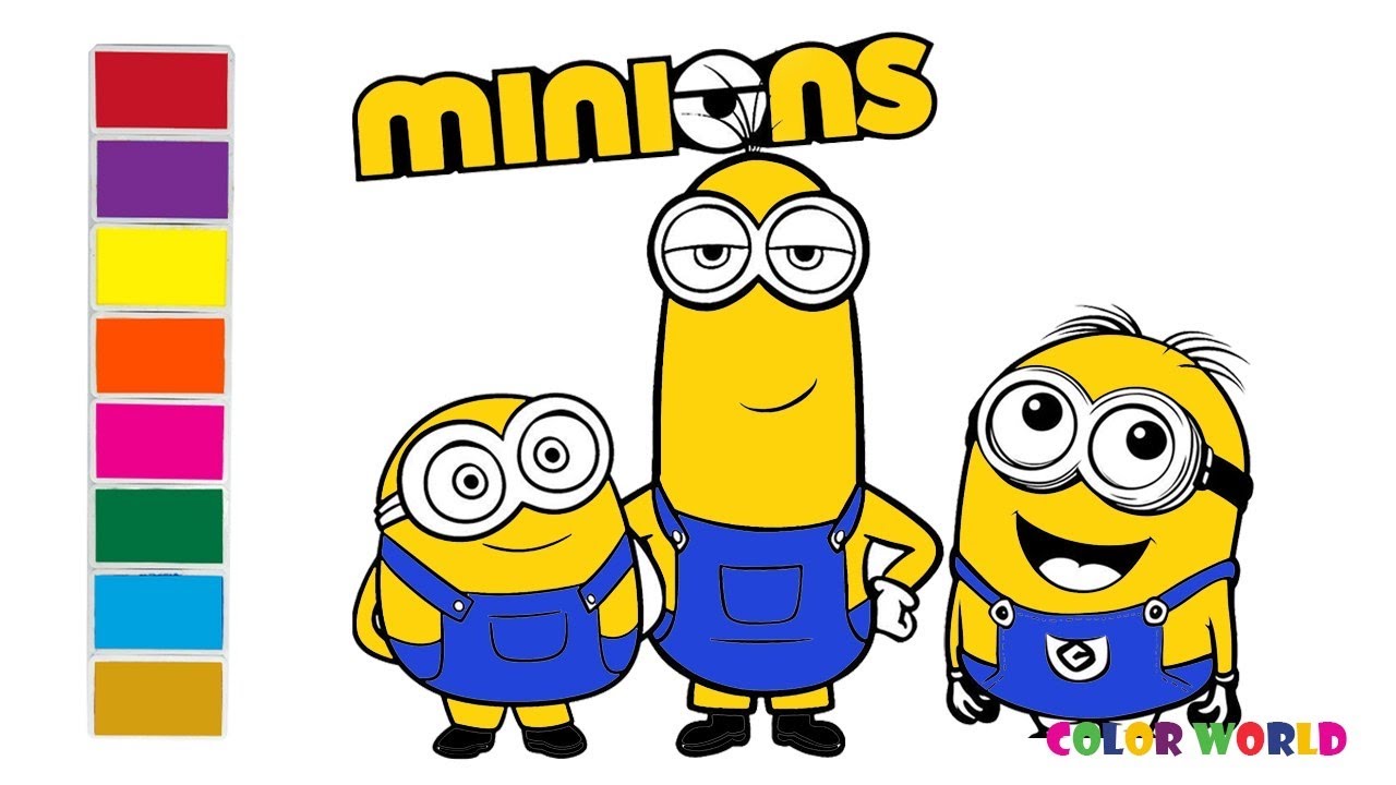 Minions Drawing | Coloring and Drawing Minion, Learn How To Draw A ...