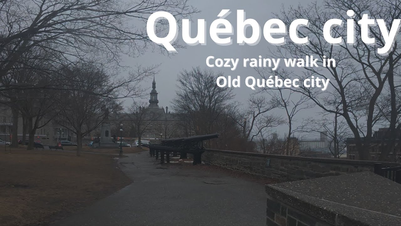 [4K60FPS] Québec city walk | Cozy rainy walk in Old Québec city | DJI ...