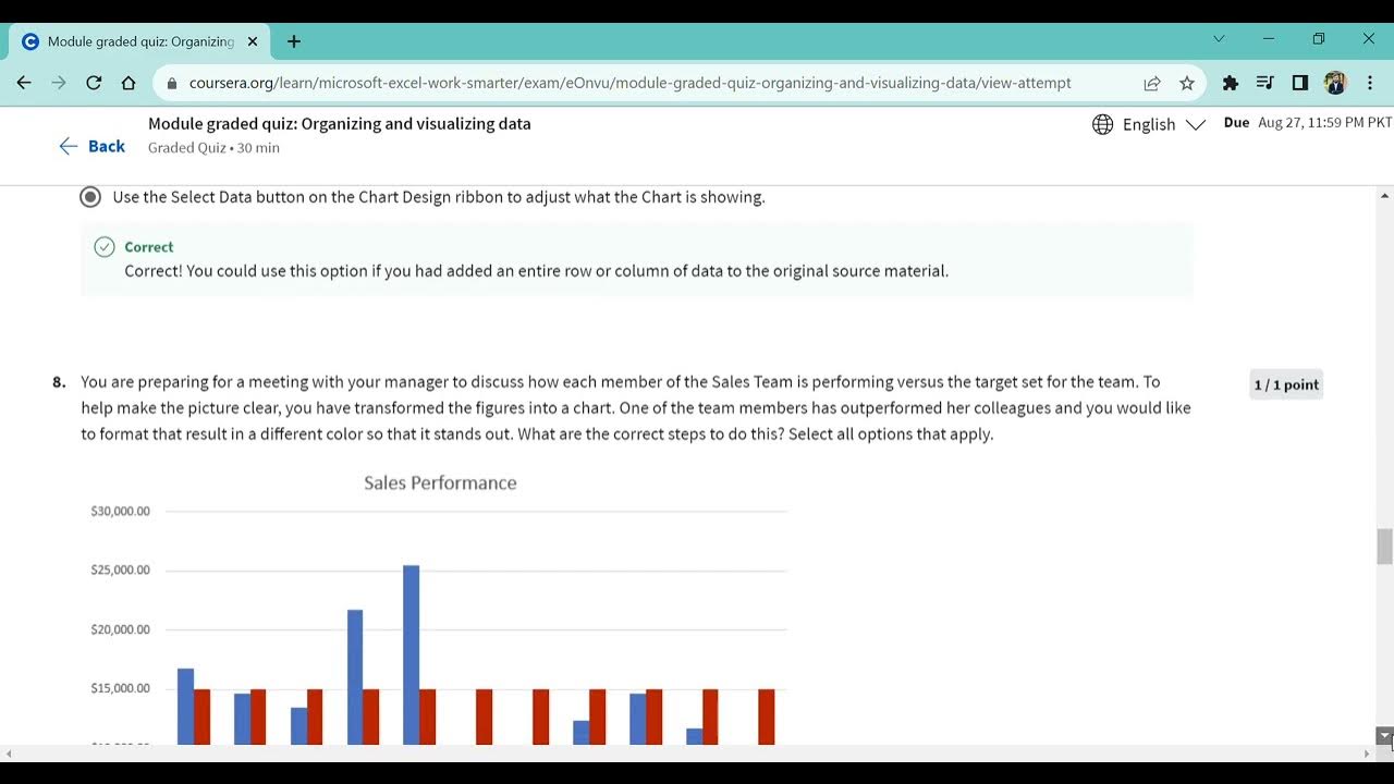 Work Smarter With Microsoft Excel Graded Quiz Week 3 - YouTube