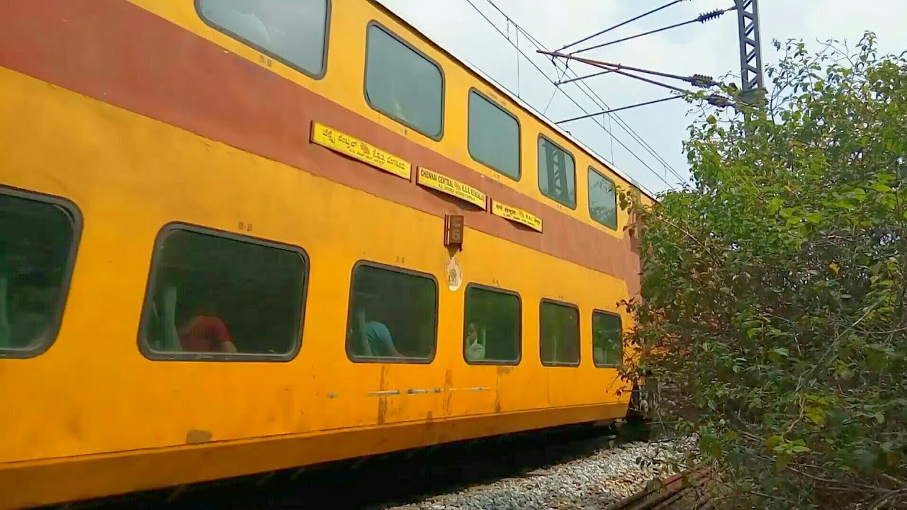 Double Decker Exp of INDIAN Railways | MAS-SBC AC DD exp with Royapuram ...