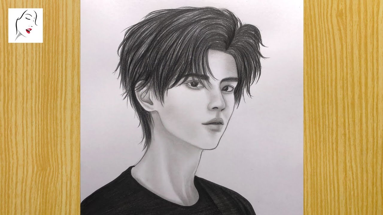 A Beautiful BOy Face Drawing For Beginners || How to draw a Front Face ...