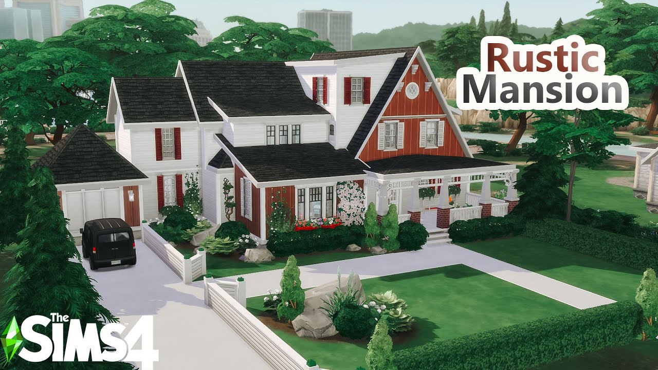 RUSTIC FAMILY MANSION 🏡 [NO CC] | Sims 4 | Speed-Build with music - YouTube