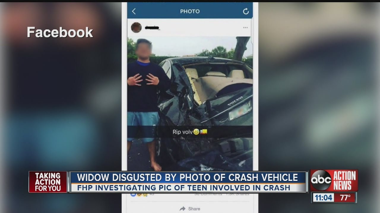 FHP investigate photo of teen smiling in front of damaged car involved ...