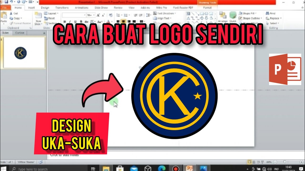 Cara membuat logo dengan mikrosoft power point. - YouTube