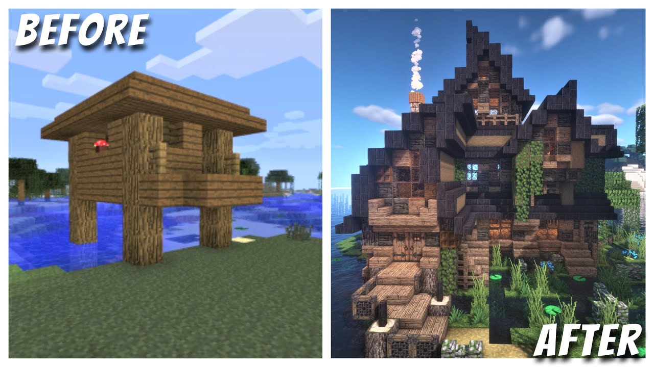 Minecraft: Transforming a Witch Hut - YouTube