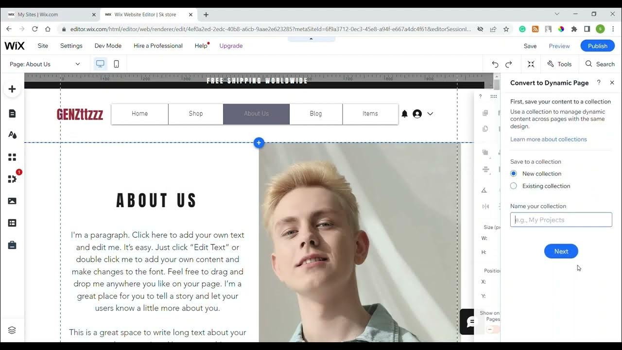 Converting Static Page into Dynamic Page in Wix | Wix Tutorial - YouTube