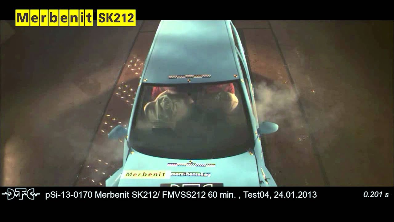 MERBENIT SK212 Car Crash Test Front Thatcham FMVSS - YouTube
