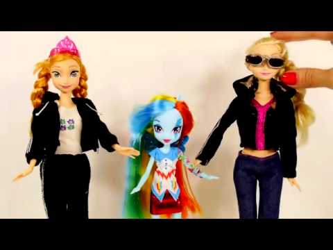Rainbow Dash Vs Elsa and Anna Disney Frozen Play Doh Soccer Match ...